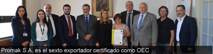 ADUANAS - Promak S.A. es el sexto exportador certificado como OEC